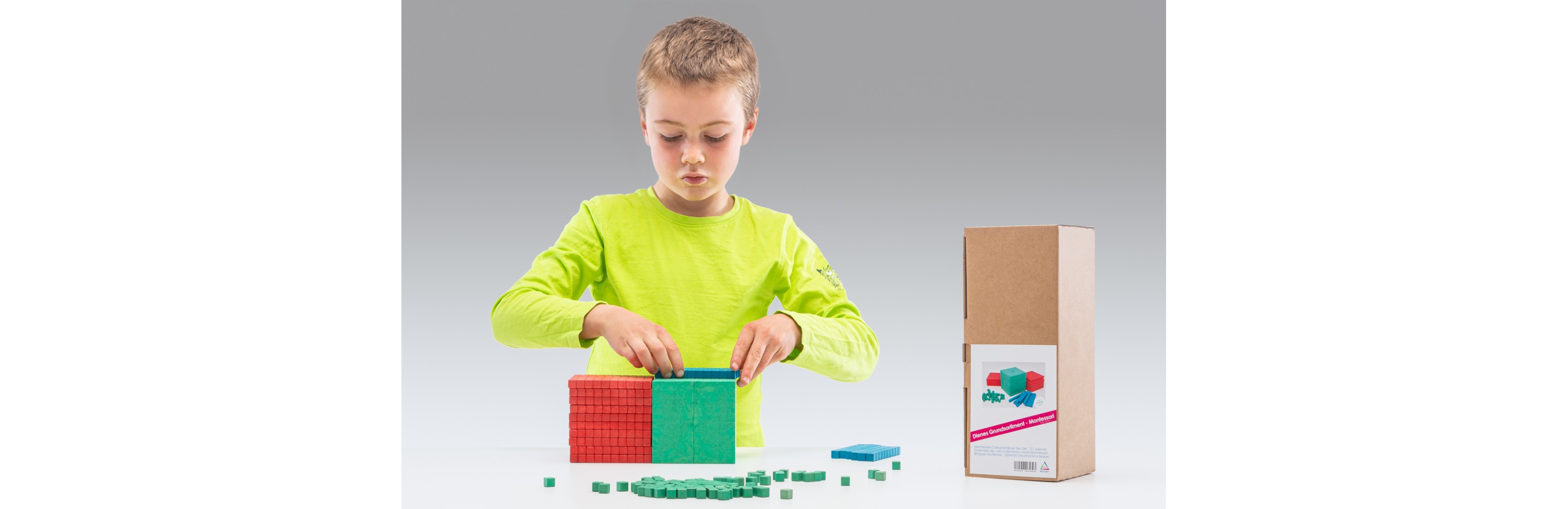 Dienes Base Ten Set in 3 Montessori Colours (121 pcs) - Sustainable ...