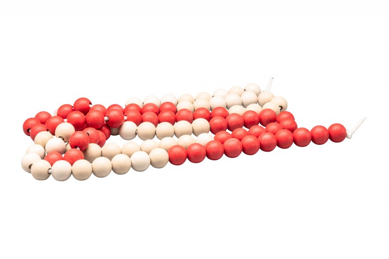 Jumbo Arithmetic Bead String red/white with 100 balls - Sustainable ...