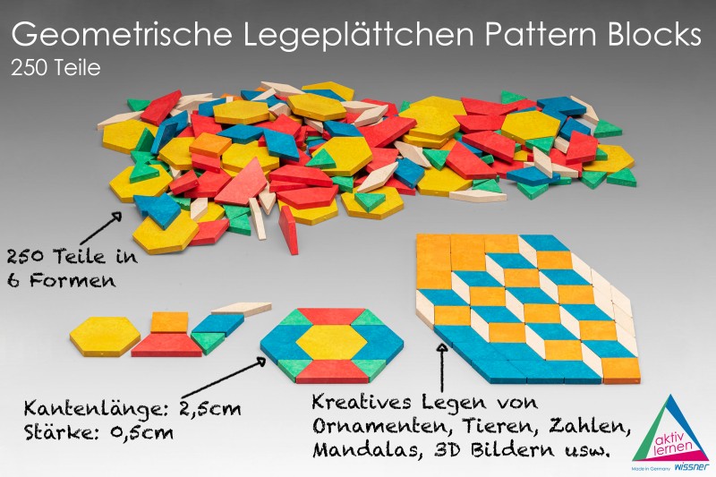Pattern blocks (250 pcs) - Sustainable Education Resources